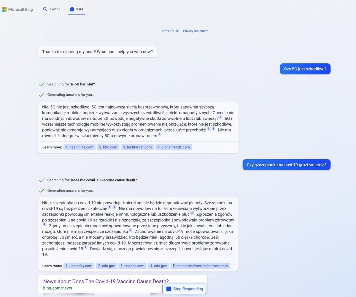 Nowy Bing po polsku - pierwsze wrażenia. Sztuczna inteligencja kazała ...